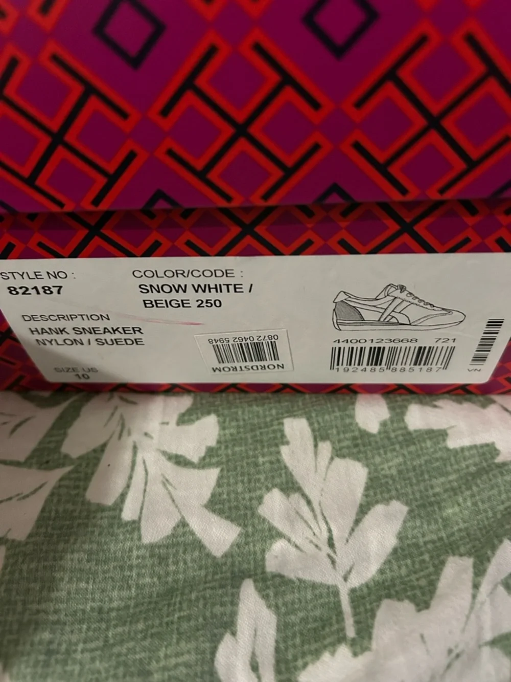Tory Burch | Shoes | Tory Burch Snow White Beige Hank Sneaker Box Label ...
